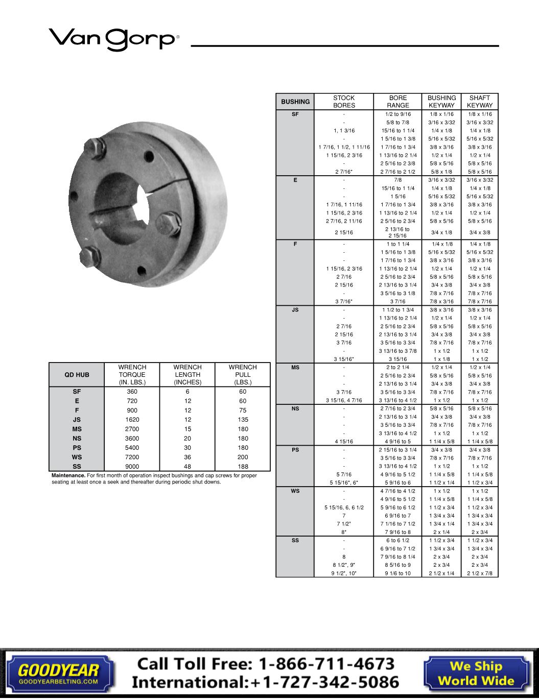 Van Gorp Conveyor Pulleys Goodyear Belting.com 866-711-4673
