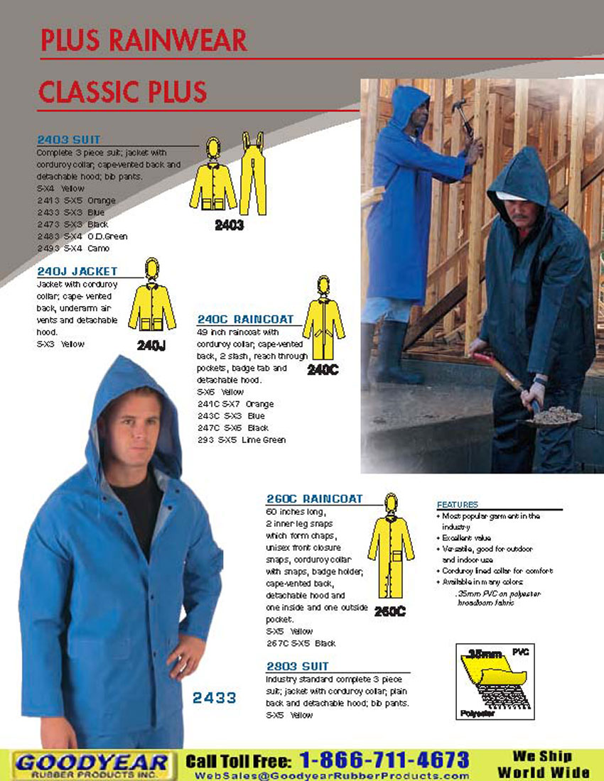 Classic Plus 60 Inch Long Courderoy Collar Rain Coat